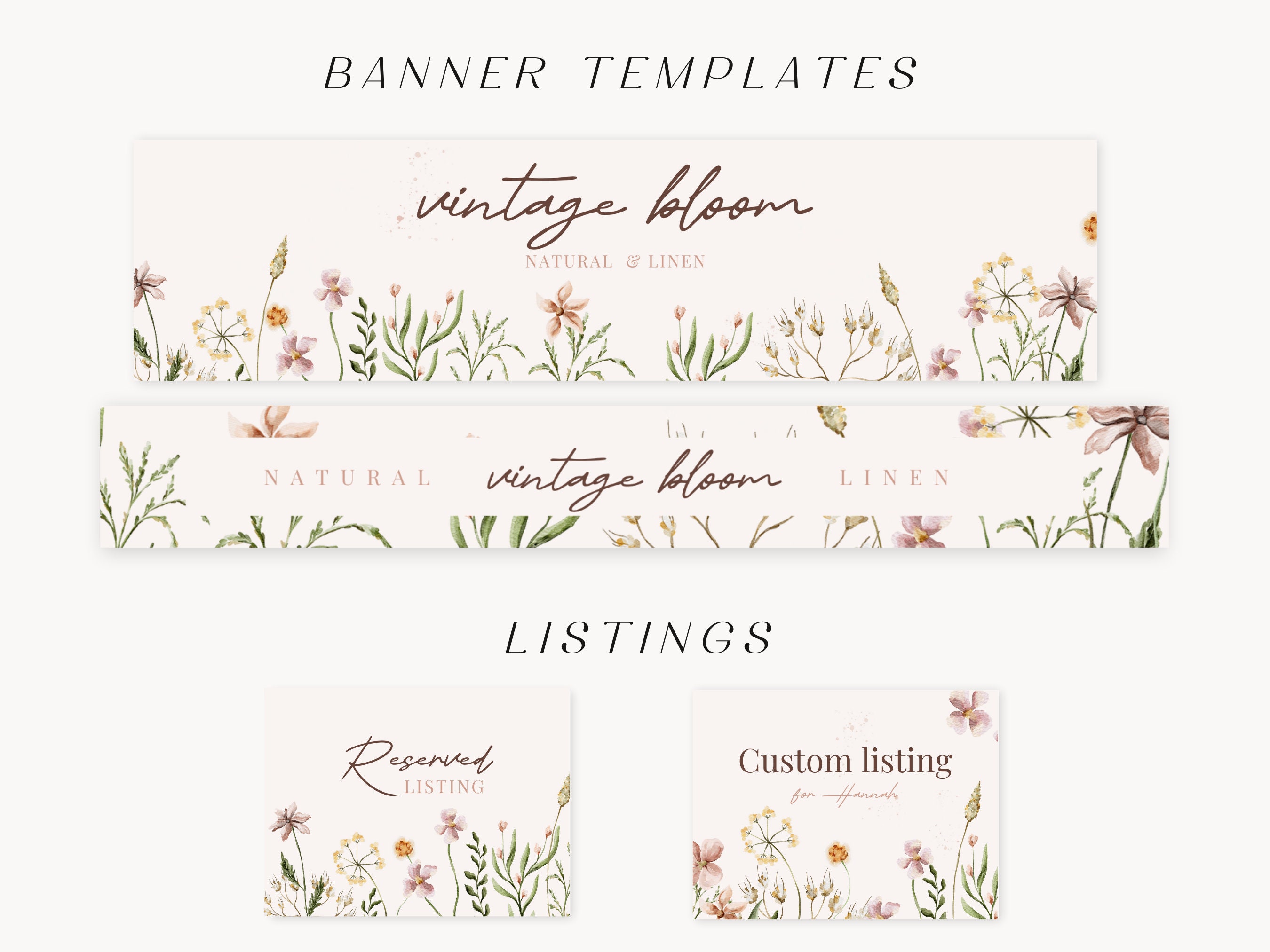 Watercolor Floral Etsy Banner Etsy Shop Banners Etsy Shop - Etsy