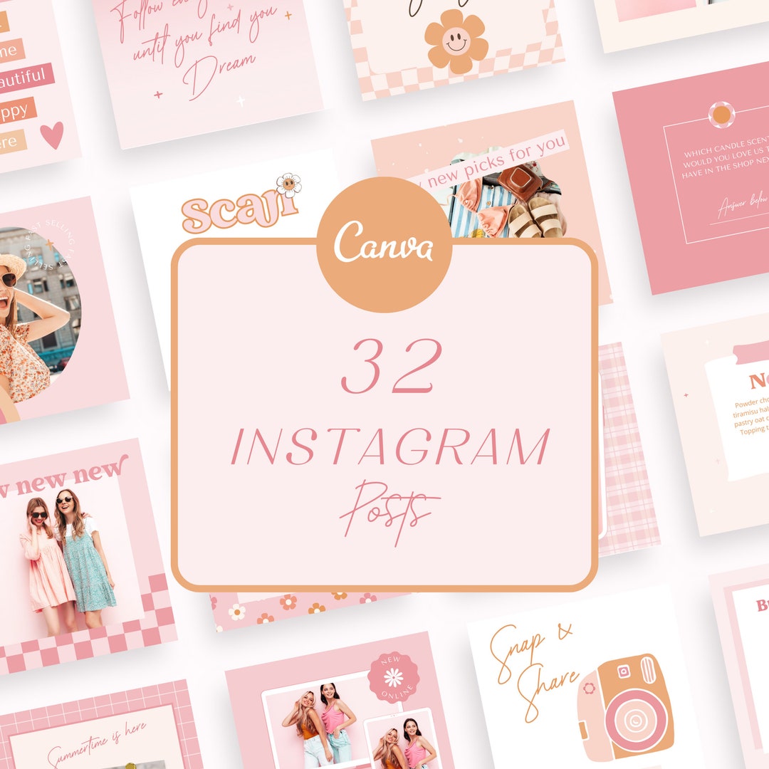 Pastel Instagram Post Template | 90s Social Media Template | Instagram ...
