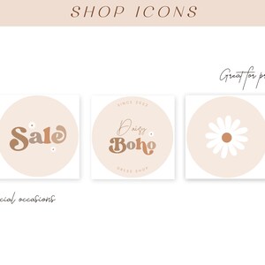 Boho Etsy Kit - Retro Etsy Shop Banner Bundle Templates With Listing ...