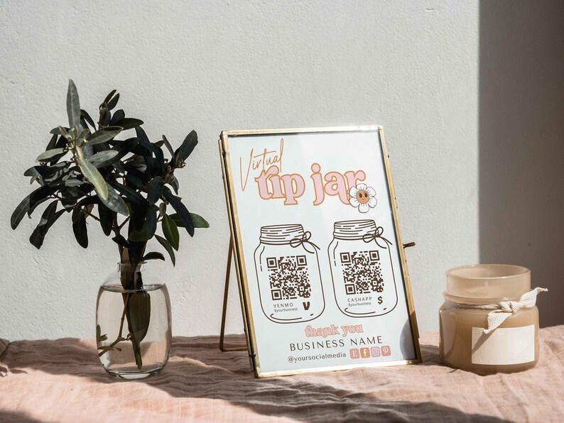 Retro Virtual Tip Jar Venmo Payment Sign Y2k 90s QR Code - Etsy
