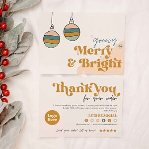 Holiday Thank You Card Small Business Template Printable Diy Modern ...