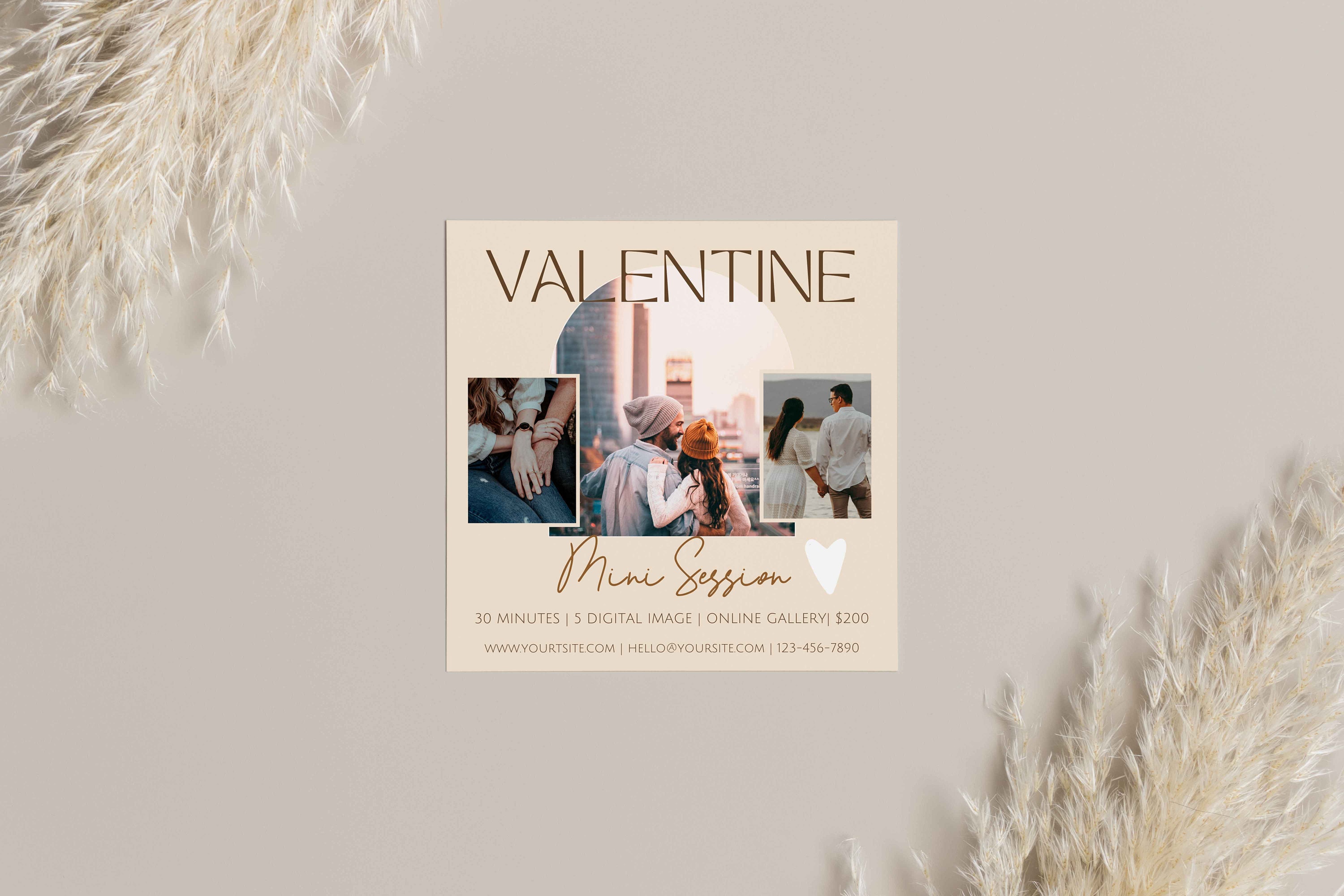 Valentine Boho Mini Session Template Bundle Canva Valentine Minis ...