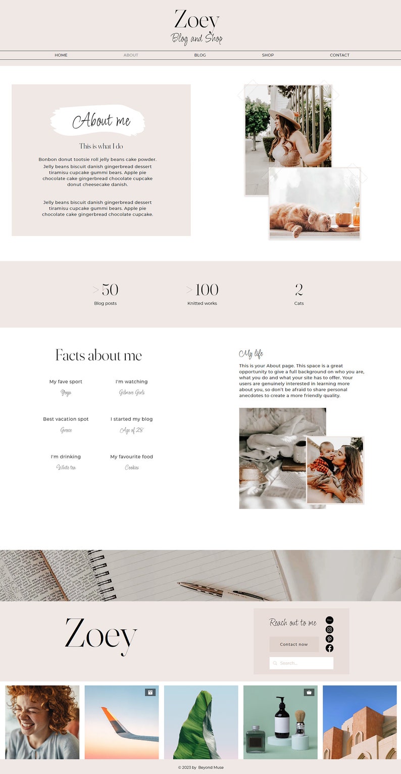 Wix Website Template Premium Wix Template for Bloggers - Etsy