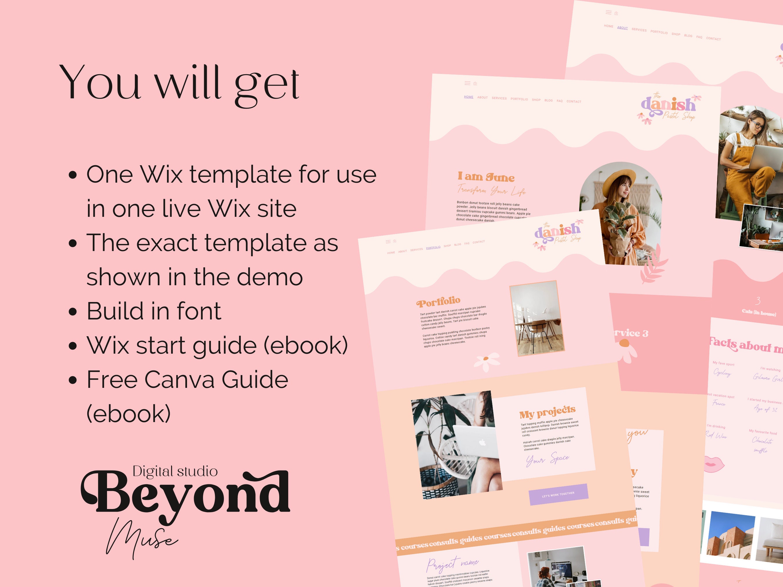 Colorful Wix Website Template - Bright Retro - Portfolio Wix Template ...