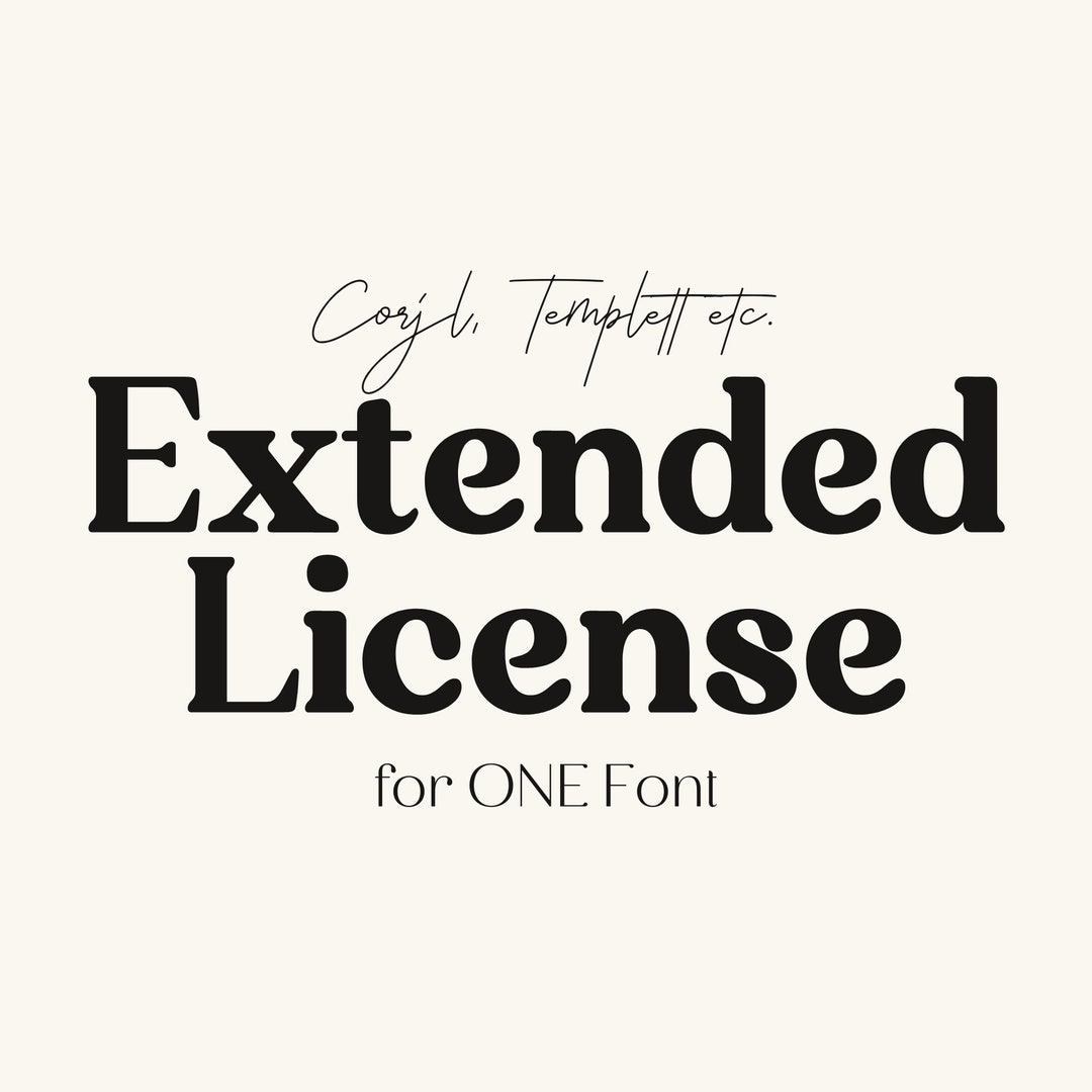 Extended Font License for ONE Font - Use With Corjl and Templett ...
