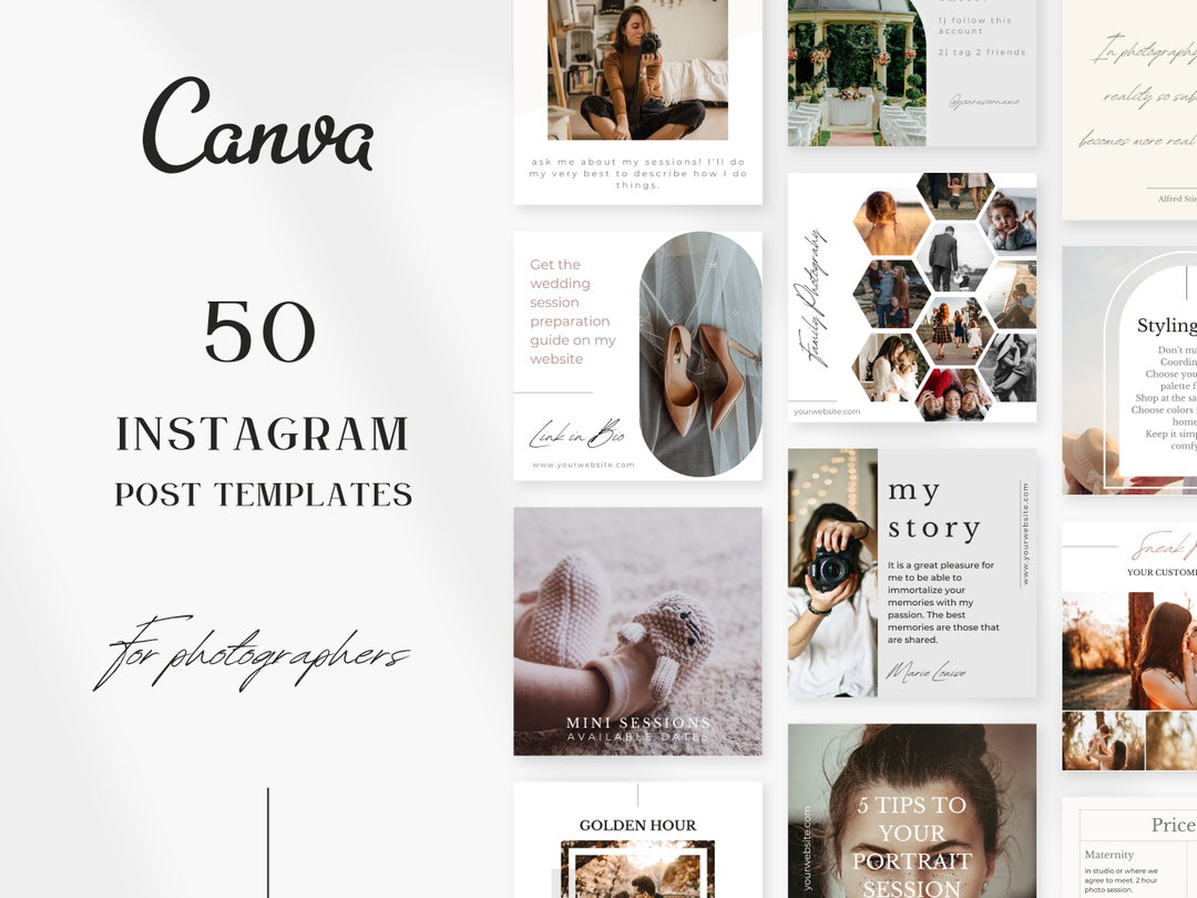 Photographer Instagram Template Photography Instagram Posts - Etsy