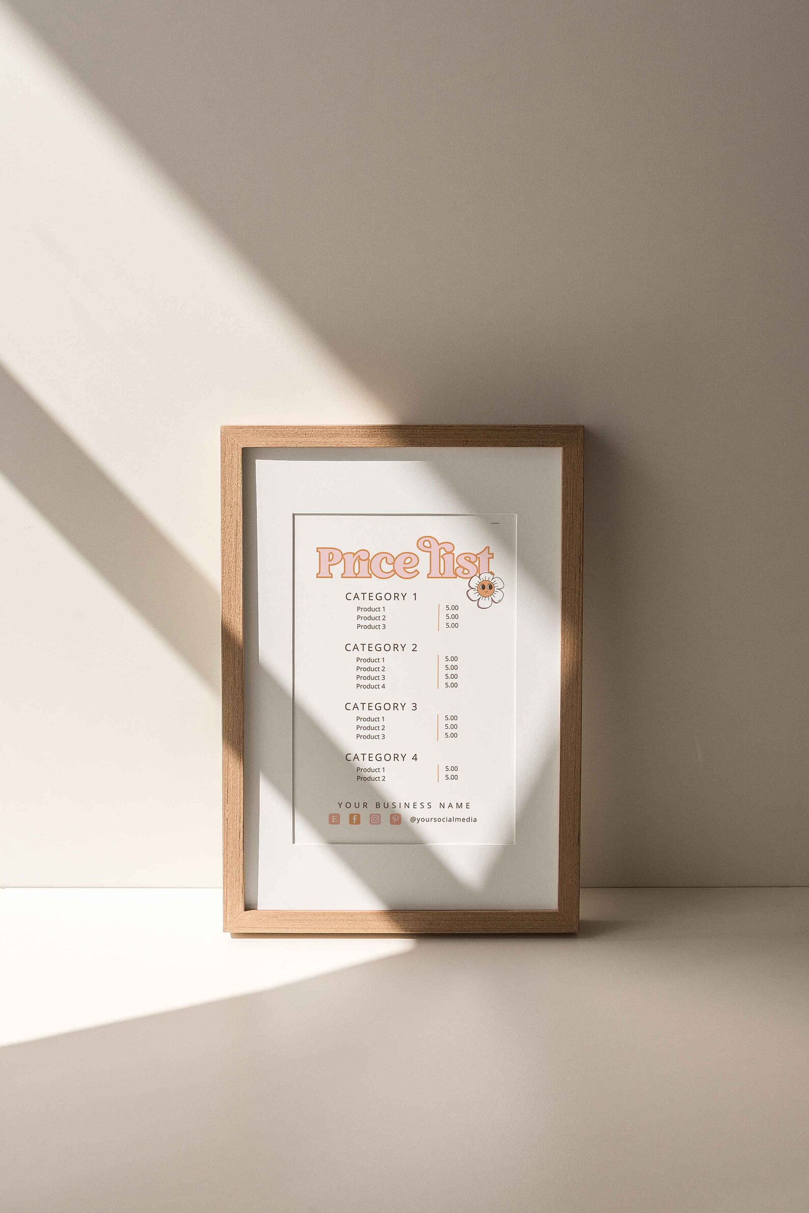 Retro Price List Template Small Business Price List 90s - Etsy