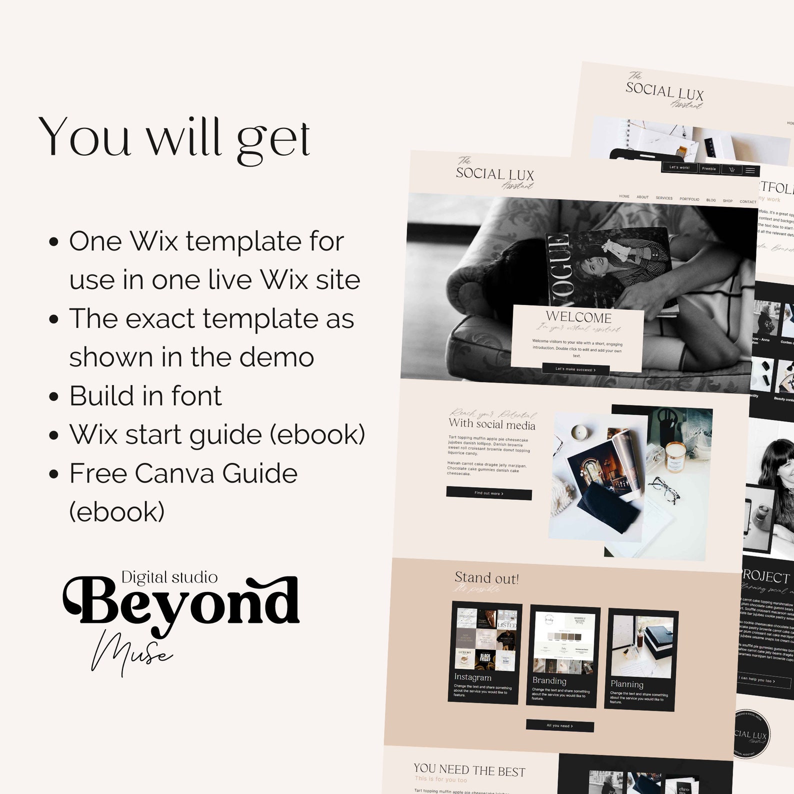 Wix Website Template Wix Template for Virtual Assistant Luxury Wix ...
