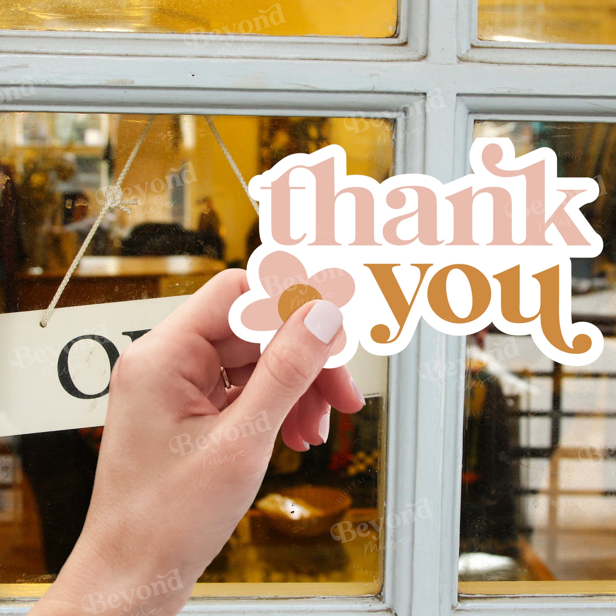 Boho Thank You Stickers SVG PNG Bundle | Printable Packaging Sticker ...