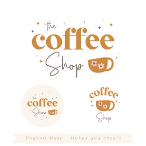 Boho Premade Logo Design - Retro Coffee Shop Logo - Boutique Logos and ...