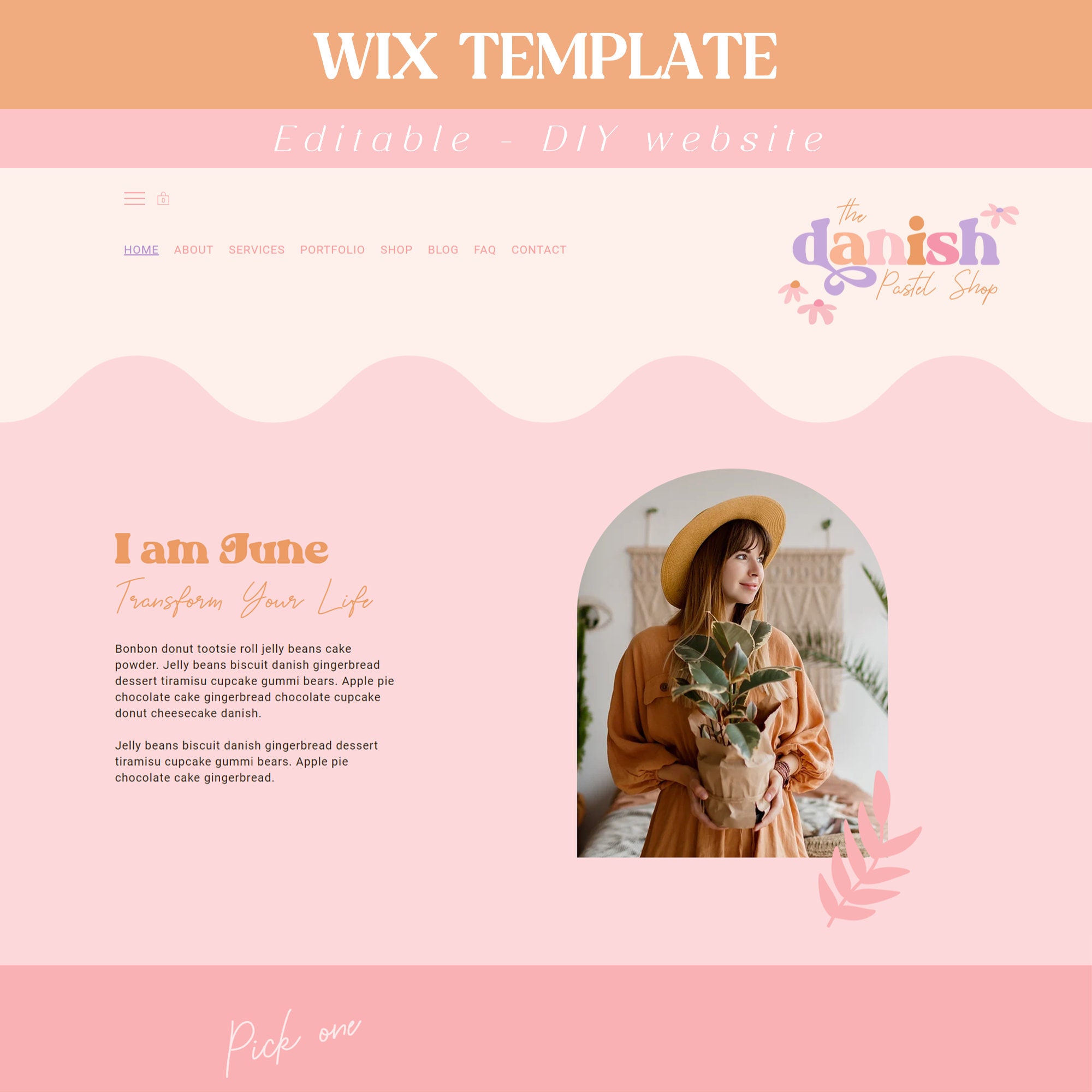 Colorful Wix Website Template - Bright Retro - Portfolio Wix Template ...