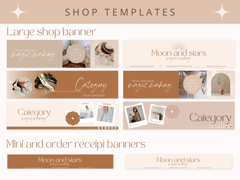 Etsy Shop Banners Boho Etsy Banner Kit Etsy Success DIY - Etsy