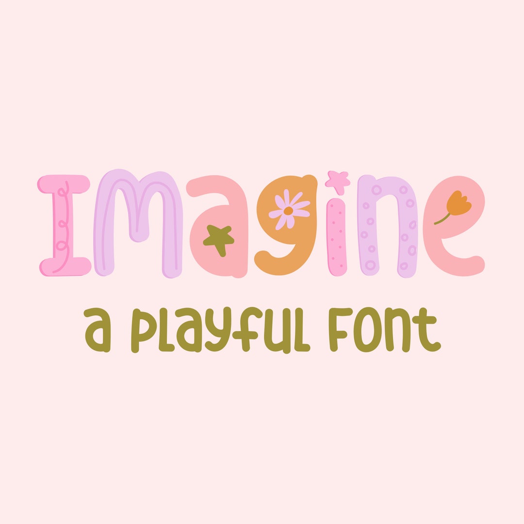 Imagine Playful Font - Cute Font - Pattern Font - Decorative Lettering - Fonts for Cricut ...