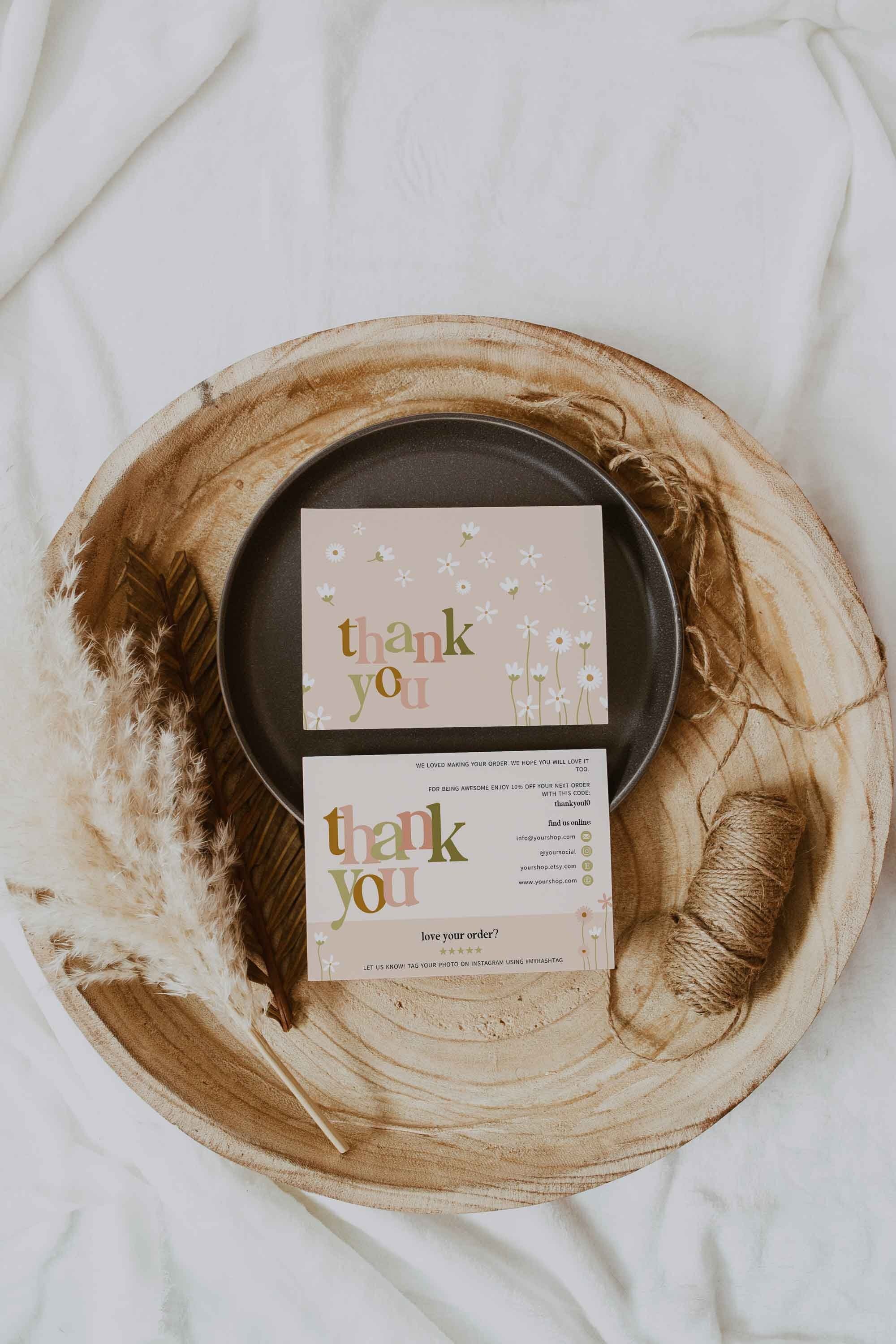 Flower Business Thank You Card Summer Thank You Template Boho Thank You ...