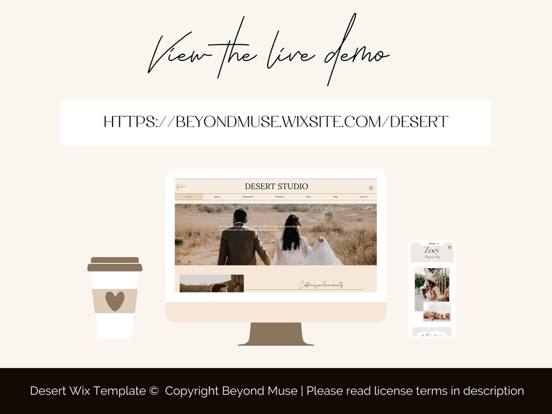 Photographer Wix Website Template - Boho Wix Website Design Photography - Bold Wix Template ...