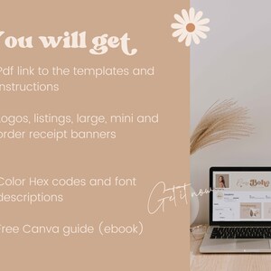 Boho Etsy Kit Retro Etsy Shop Banner Bundle Templates With - Etsy