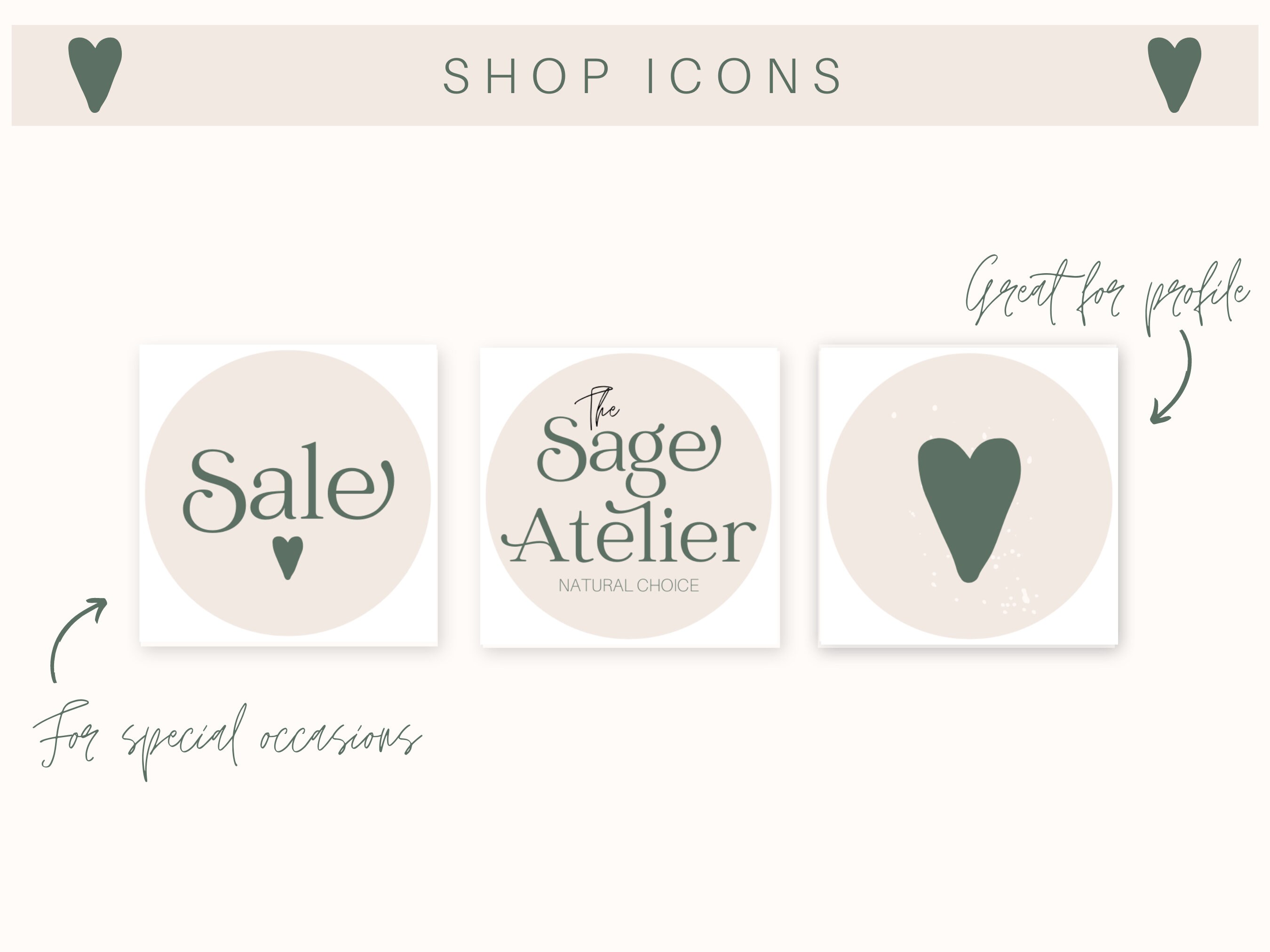 Etsy Banner Bundle Green Sage and Gold Etsy Shop Kit - Etsy