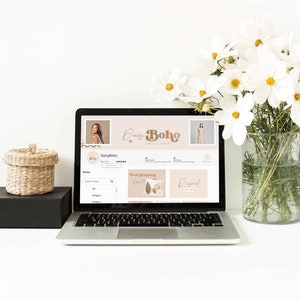 Boho Etsy Kit - Retro Etsy Shop Banner Bundle Templates With Listing ...