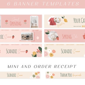Floral Etsy Banner Template - Cute Spring Etsy Shop Banner - Etsy ...
