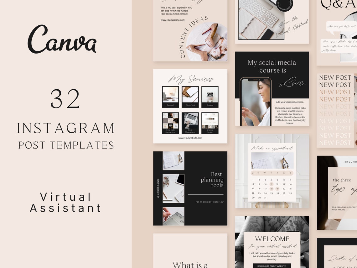 Virtual Assistant Instagram Template | Social Media Template ...