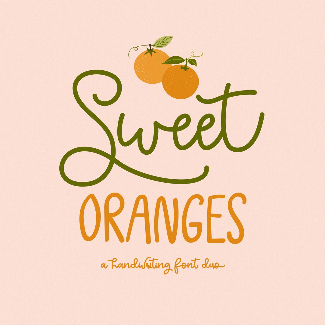 Sweet Oranges Handwritten Font Duo - Script Font - Handlettered Font ...