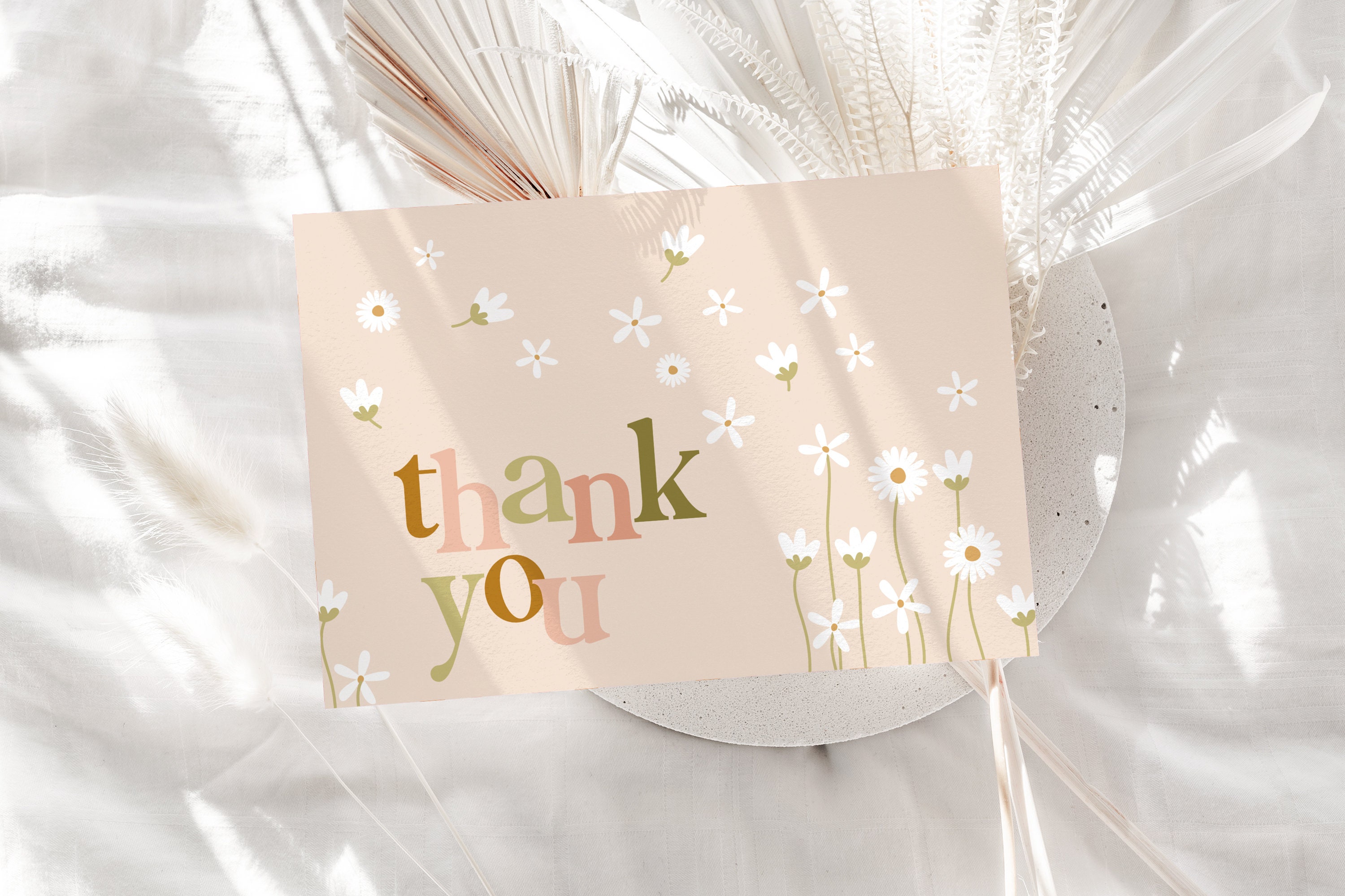 Flower Business Thank You Card Summer Thank You Template Boho Thank You ...