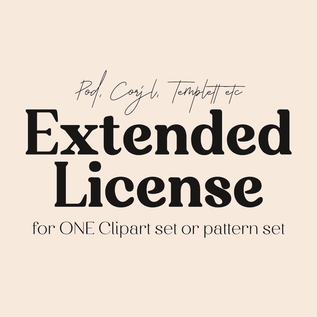 Extended License One Clipart Set or One Pattern Set - for One Single ...