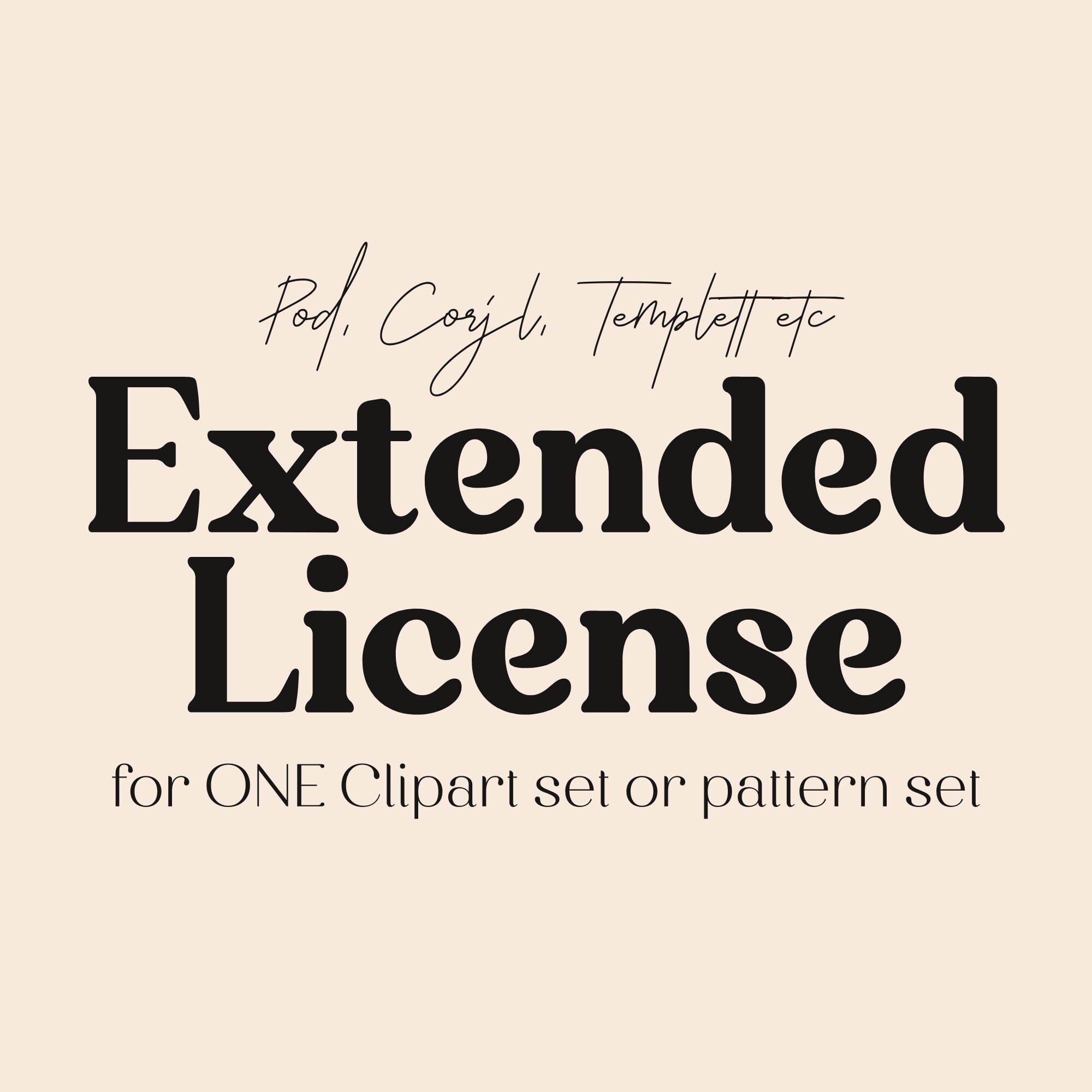 Extended License One Clipart Set or One Pattern Set - for One Single ...