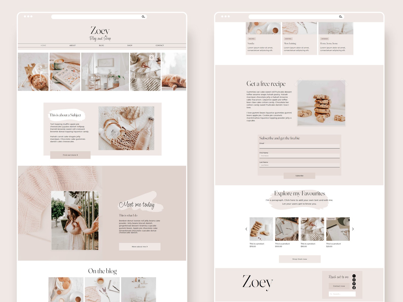 Wix Website Template Premium Wix Template for Bloggers - Etsy