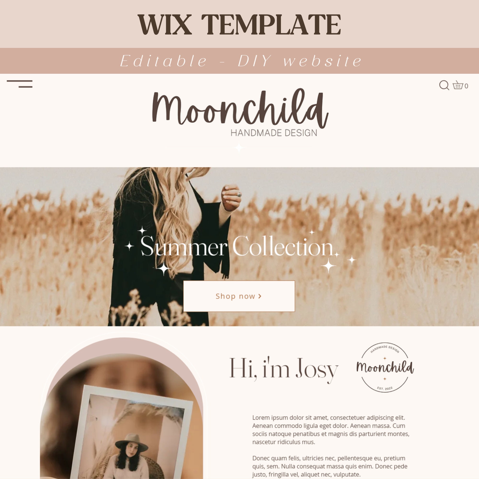 Wix Website Template Boho Coach Wix Web Design Neutral Template ...