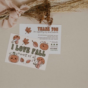 Fall Business Thank You Card Template - Autumn Package Insert - Pumpkin ...