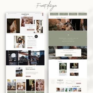 Wix Website Template Photographer, Sage Green, Elegant Wix Template ...
