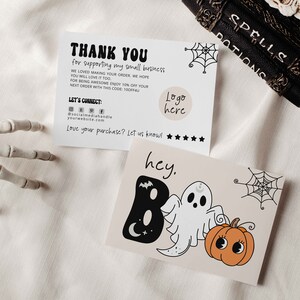 Hey Boo Retro Halloween Business Thank You Template Pumpkin Thank You ...