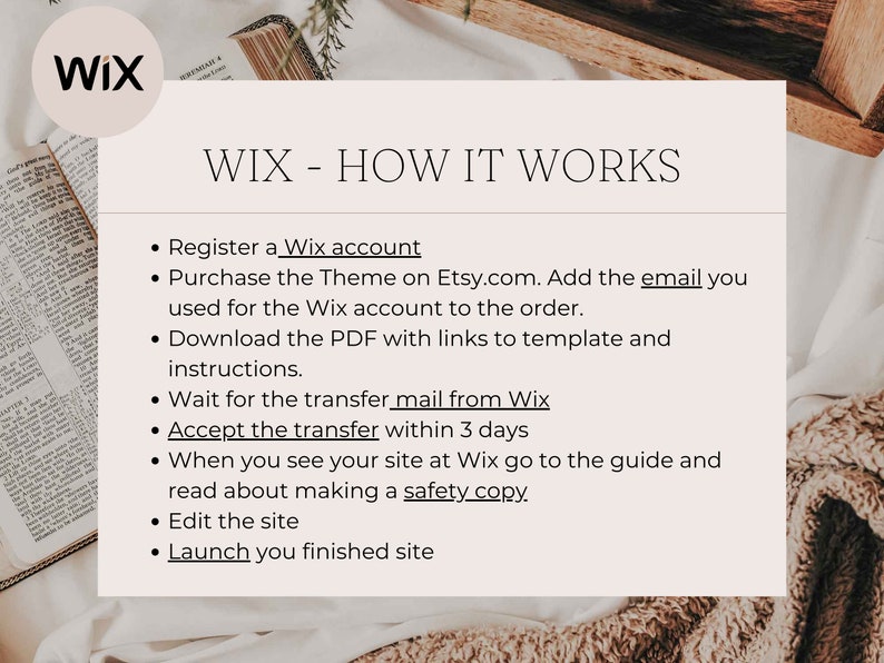 Wix Website Template Premium Wix Template for Bloggers - Etsy