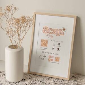Retro Scan to Pay Sign - 90s QR Code Sign Template - Groovy Scan to Pay ...