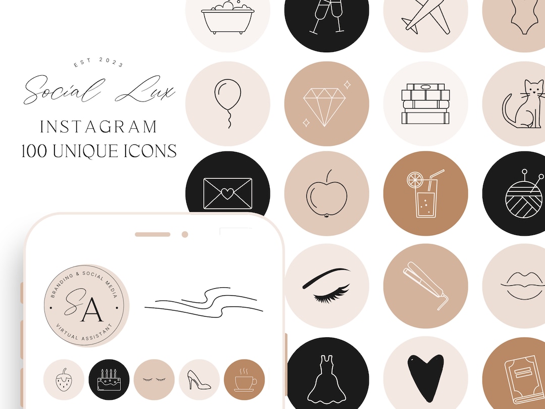 Minimal Line Art Instagram Highlight Covers, Minimalist Highlight ...