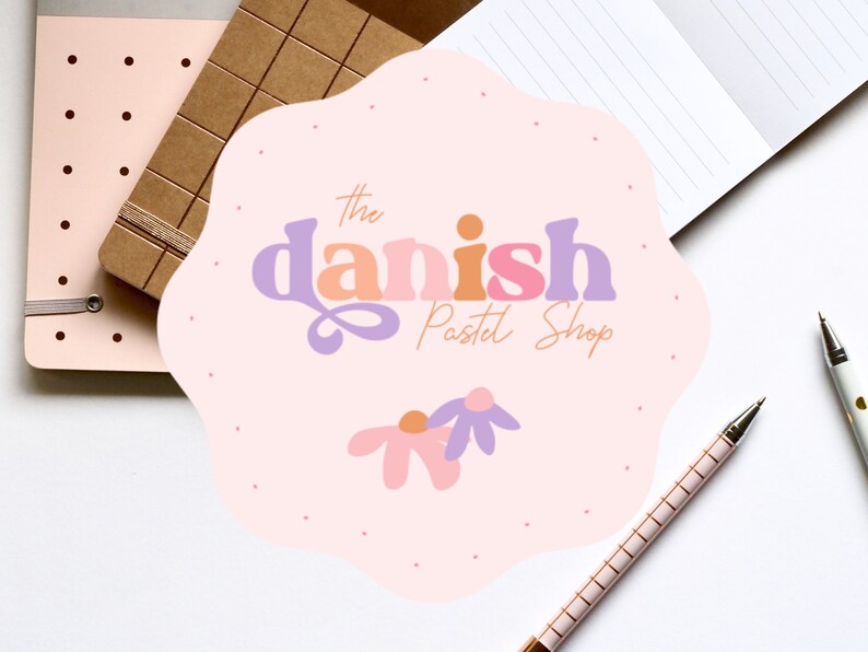 Colorful Premade Logo Design Bright Boho Logo Retro Boutique Logo Logos ...