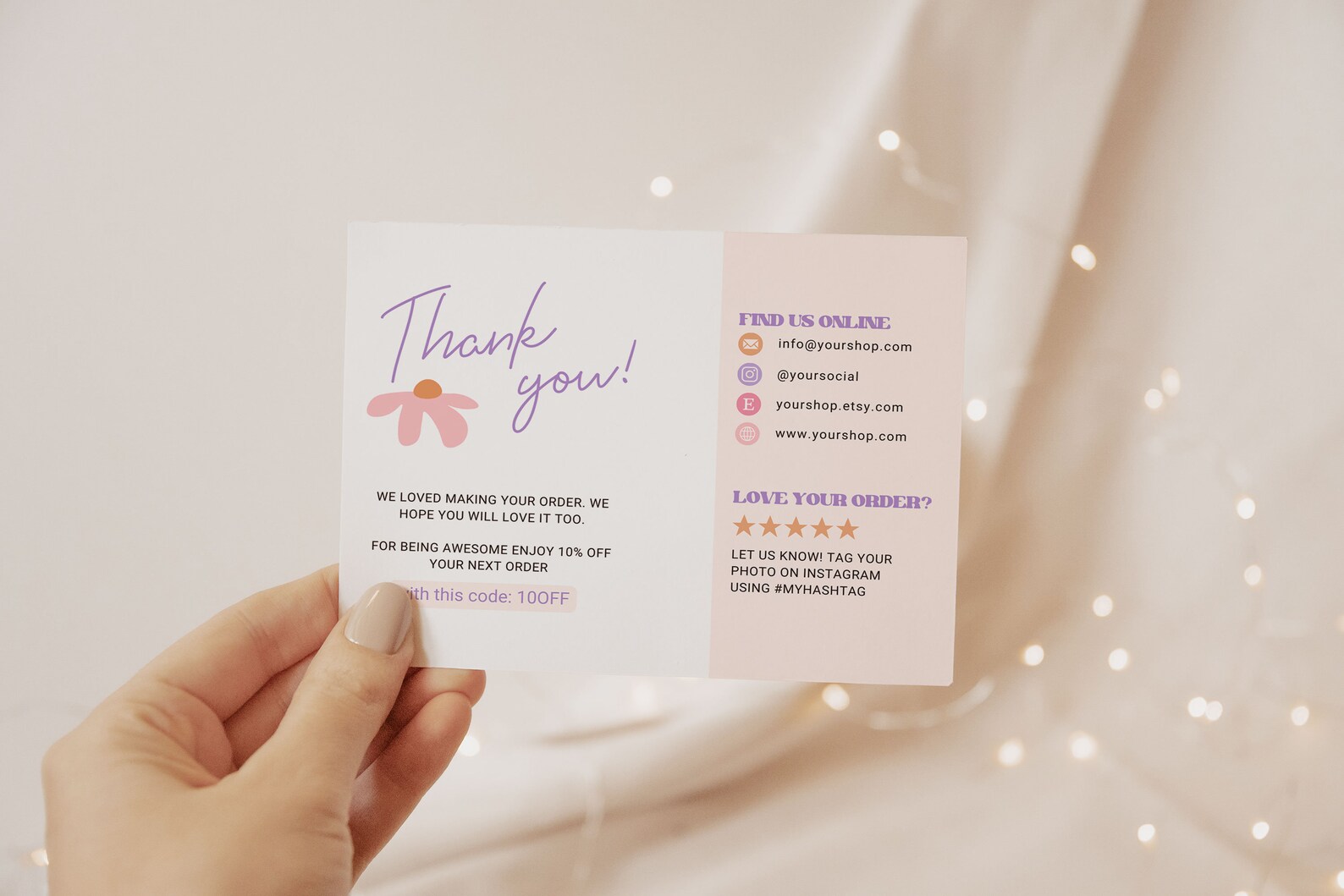 Colorful Business Thank You Template Bright Boho Thank You Notes ...