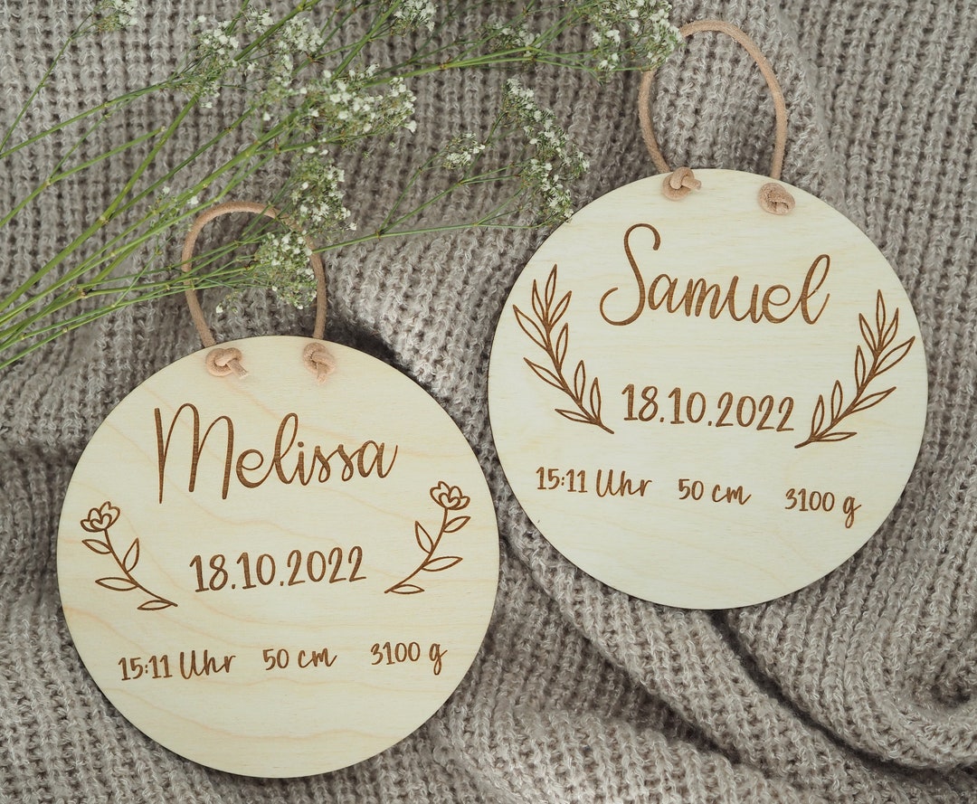 Birth Gift Personalized Name Plate With Birth Dates Wooden - Etsy