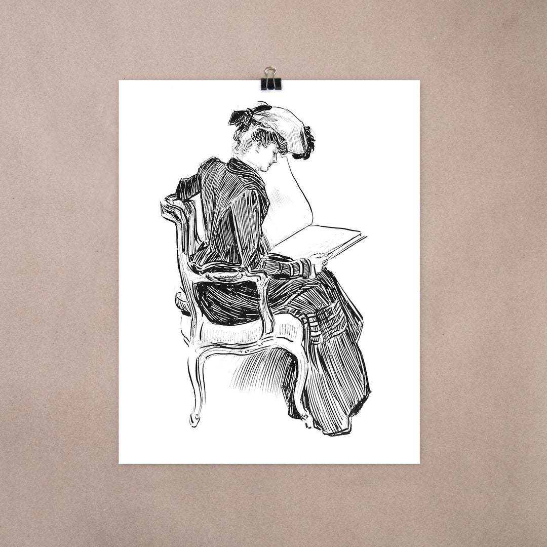 Glancing Through by Charles Dana Gibson Vintage French Black & White ...