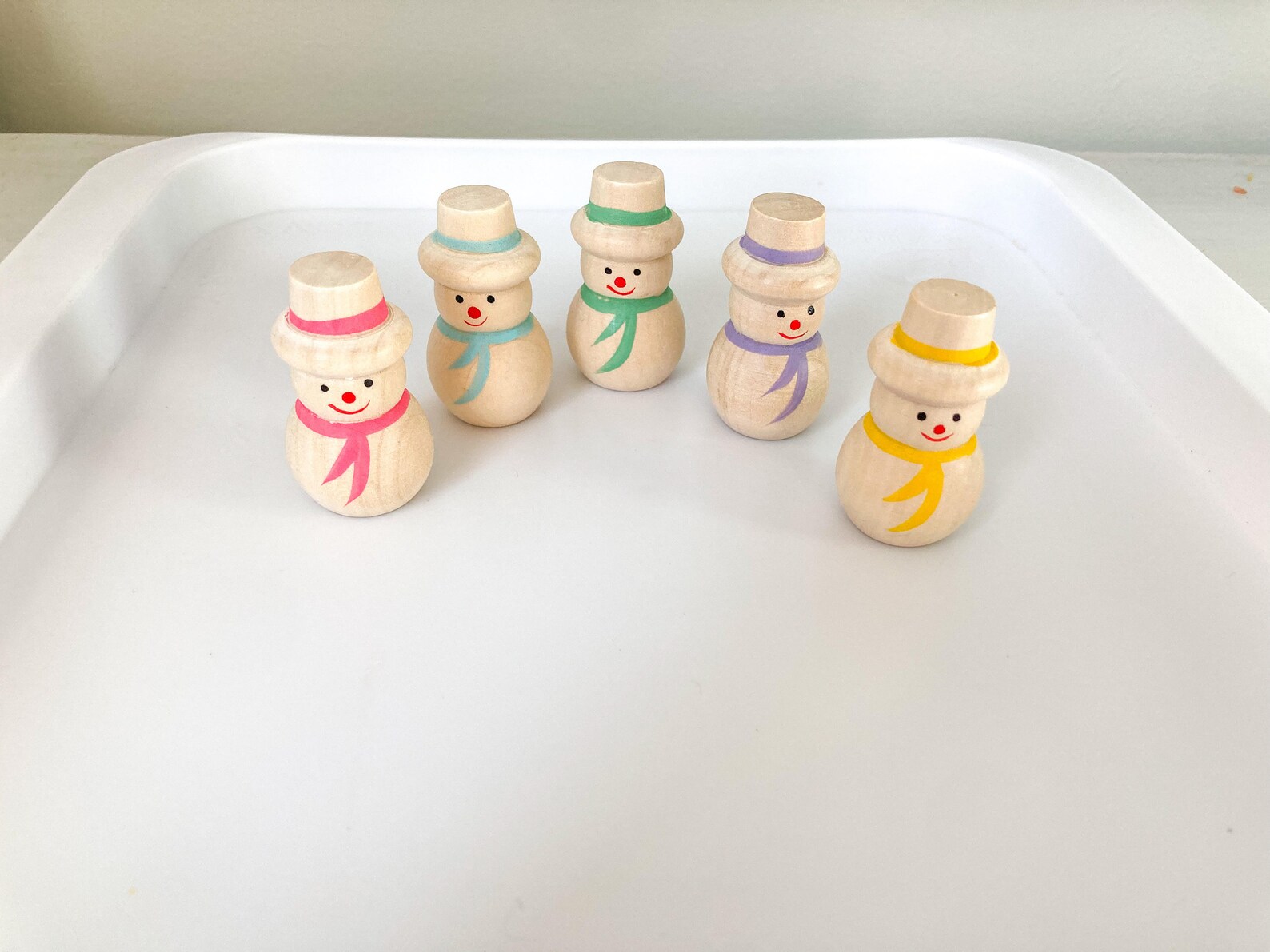 Snowmen Peg Doll Wooden Snowmen Peg Dolls - Etsy