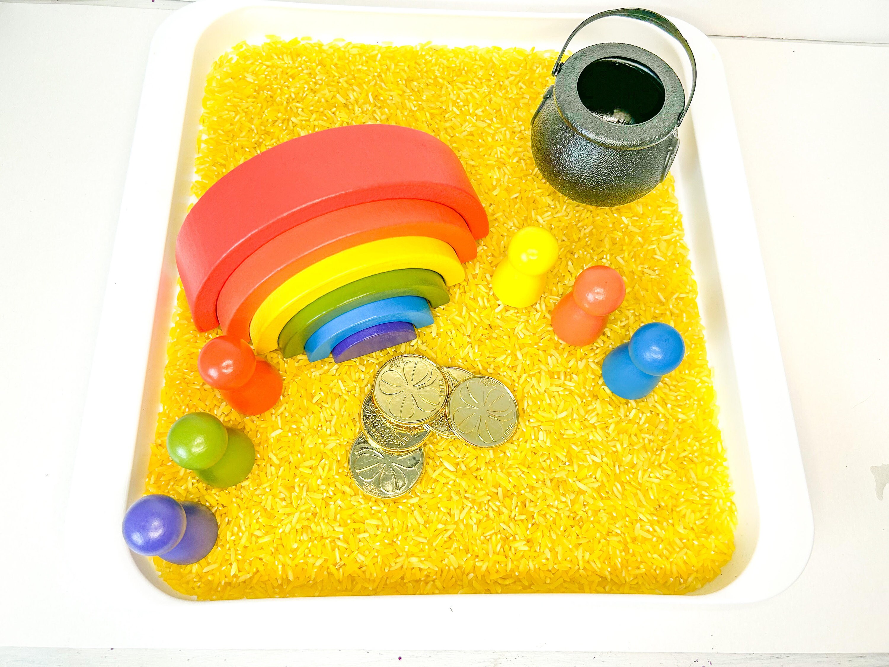 Rainbow Sensory Bin St. Pattys Day Sensory Bin Lucky Charm Sensory Bin ...