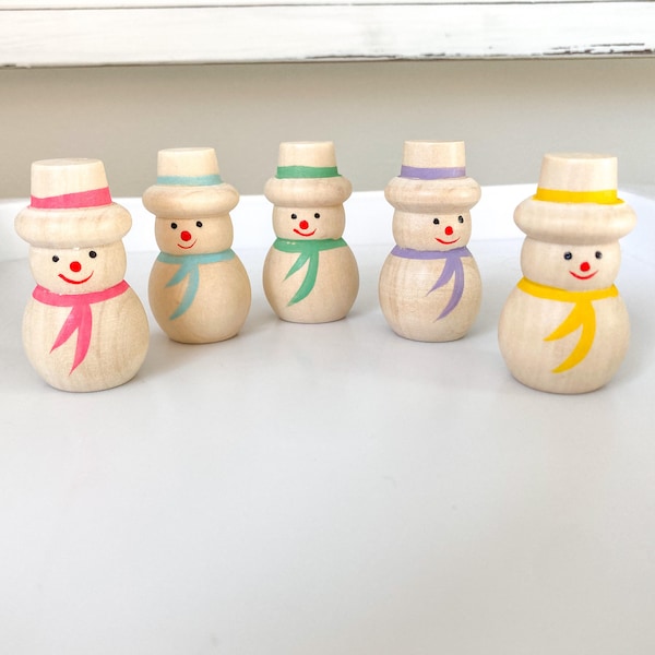 Wooden Snowmen - Etsy