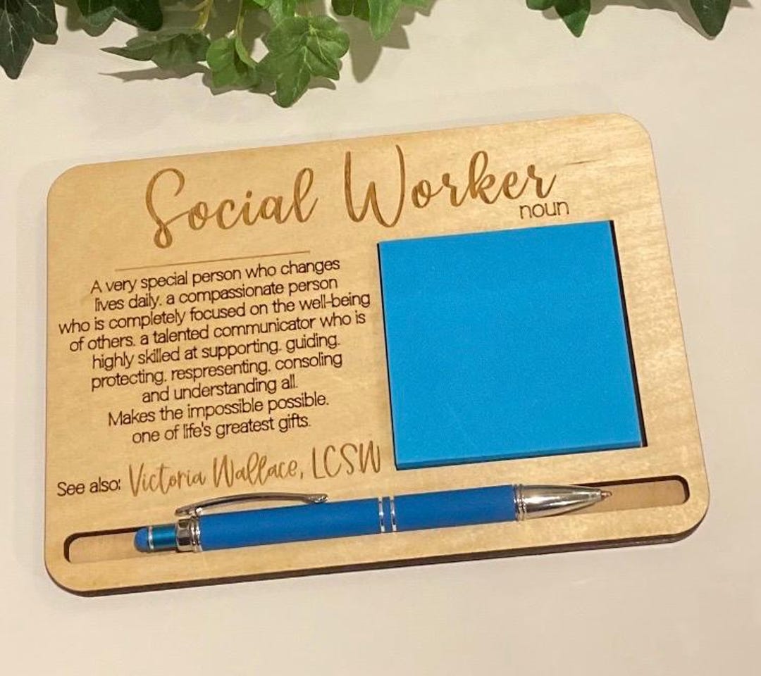 Social Worker Sticky Note Holder, Personalized Social Worker Gift ...