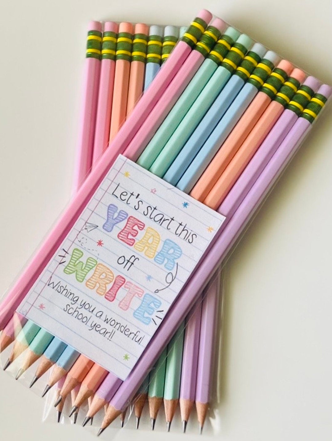 Personalized Pastel School Pencils, 1st Day of School Gift, Lets Start ...