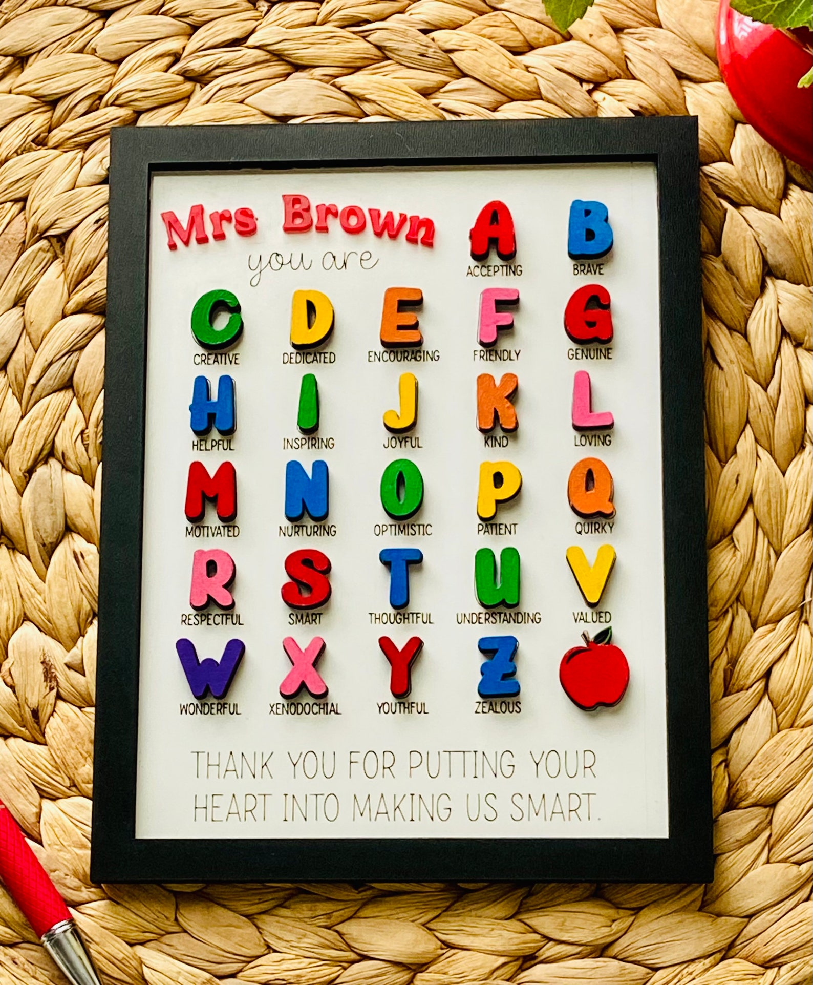 Personalized Teacher Appreciation Gift, Personalized Teacher Gift, End of Year Teacher Gift ...