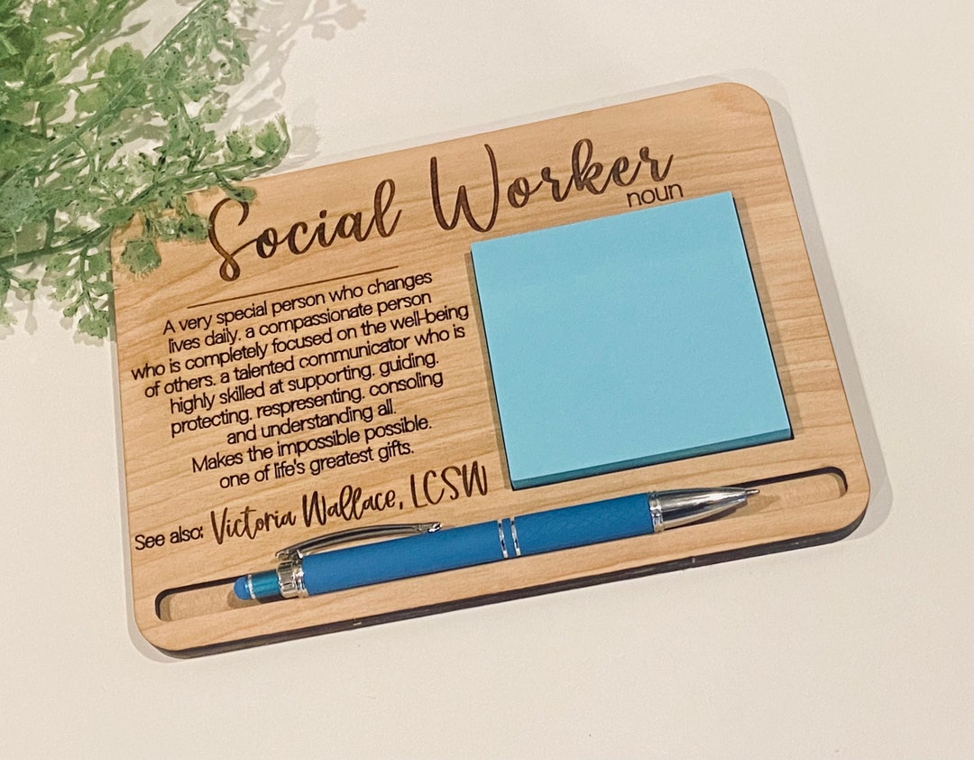 Social Worker Sticky Note Holder, Personalized Social Worker Gift ...