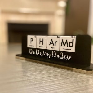 Pharmacist Desk Nameplate, Pharmd Grad Gift, Periodic Table Elements ...