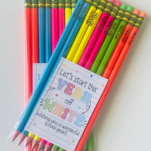 Personalized Neon School Pencils, 1st Day of School Gift, Let’s Start ...