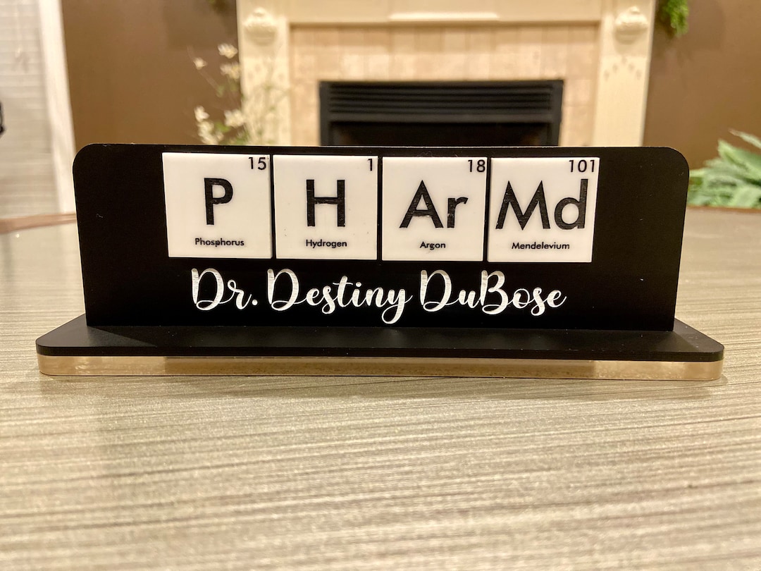 Pharmacist Desk Nameplate, Pharmd Grad Gift, Periodic Table Elements ...